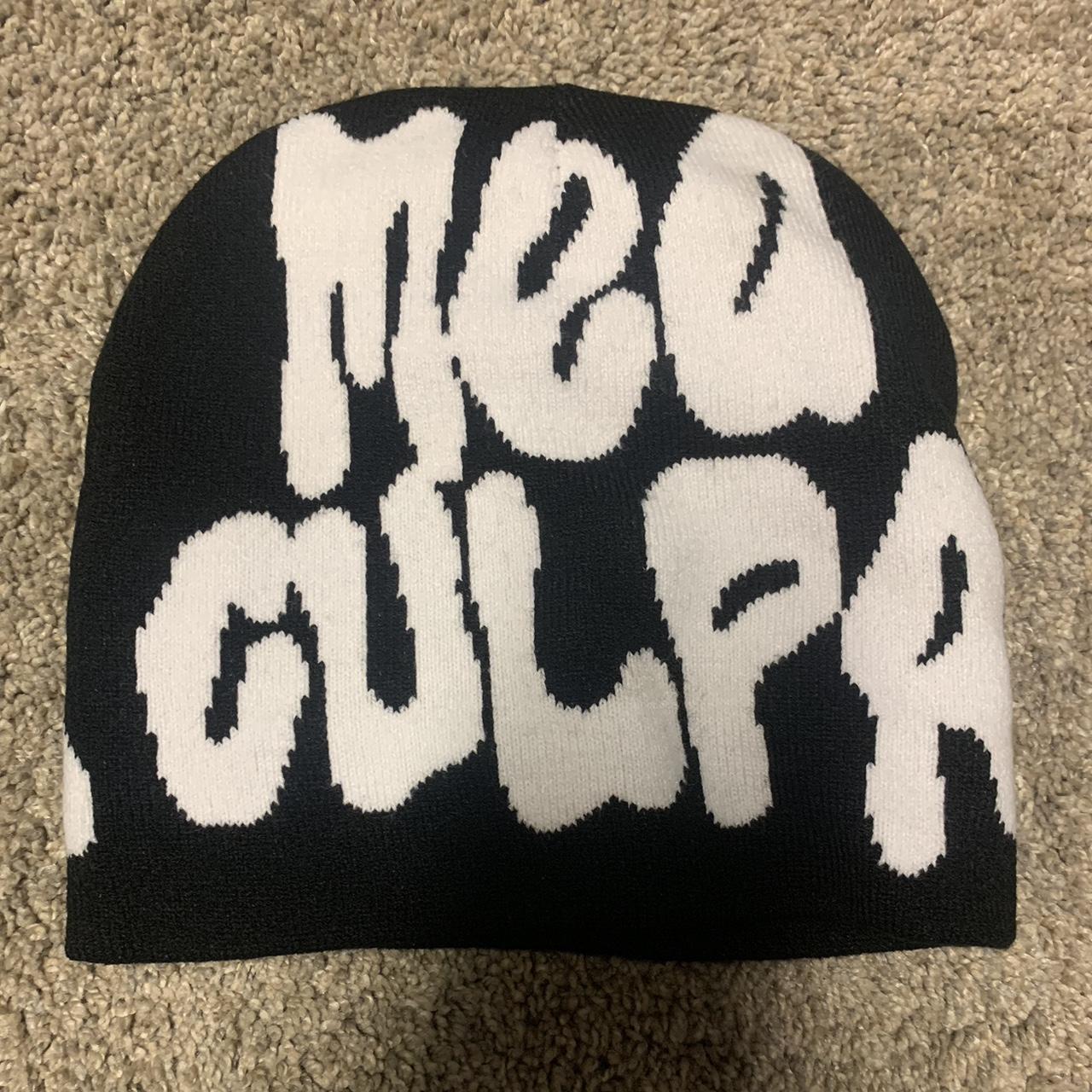 Black & White MEA CULPA Beanie ️ one size fits all,... - Depop