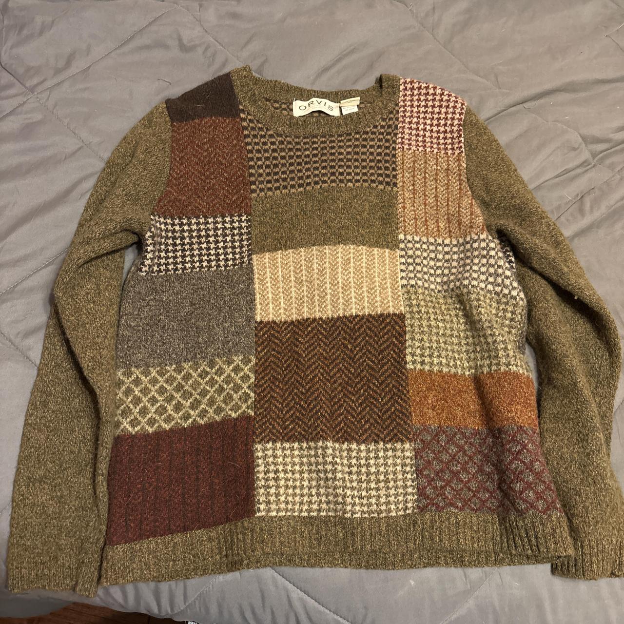 Brown and tan wool sweater #winterknits #wool... | Depop