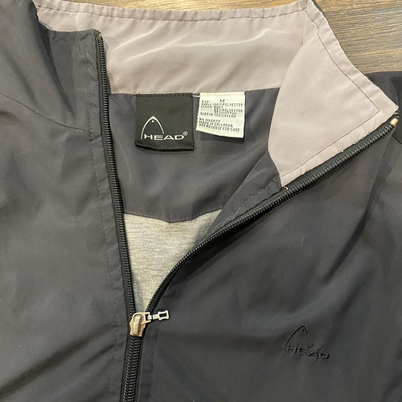 black grey head windbreaker cloth lined inside... - Depop