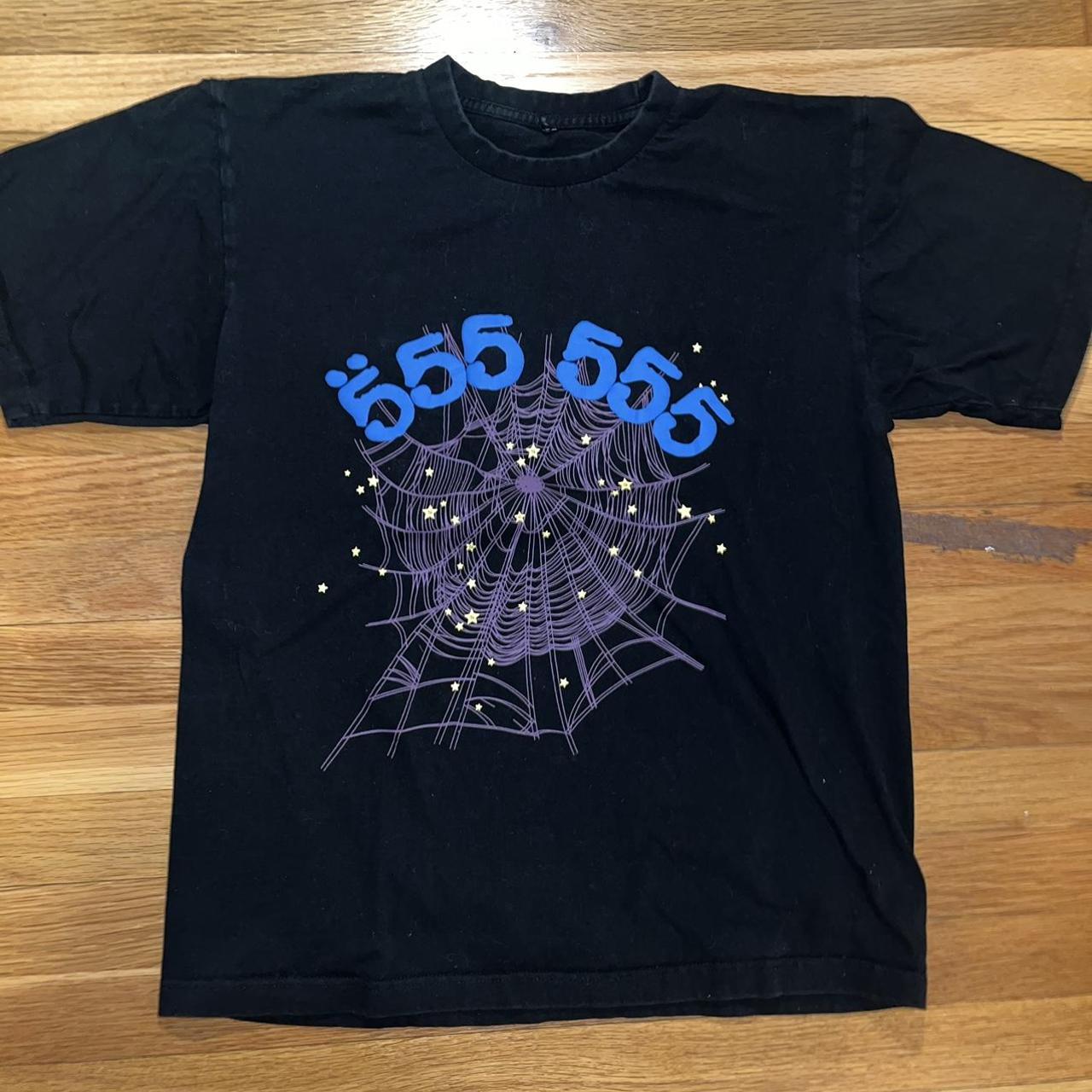 Spider Worldwide Men's Black and Blue T-shirt | Depop