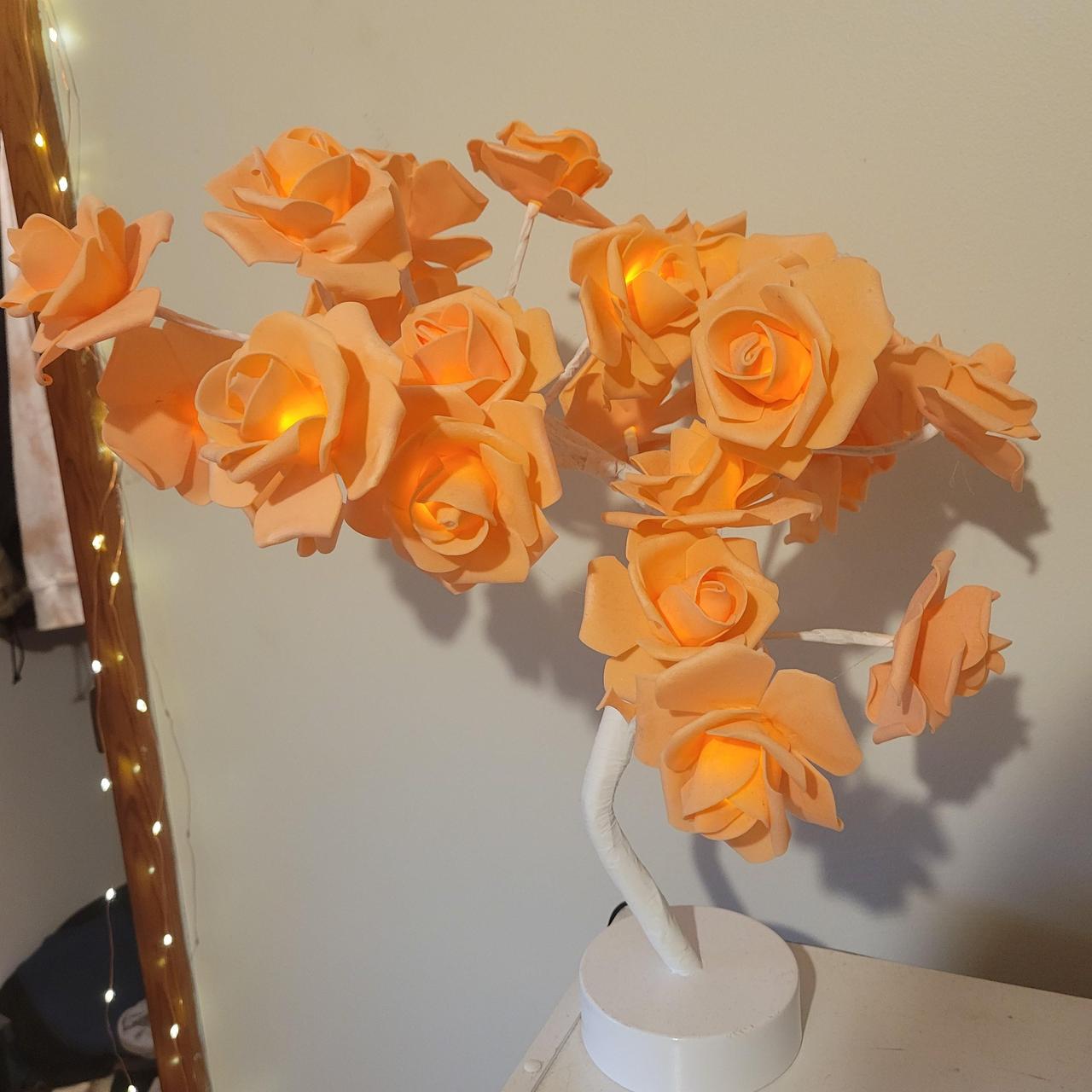Rose flower lamp with plug in - Depop