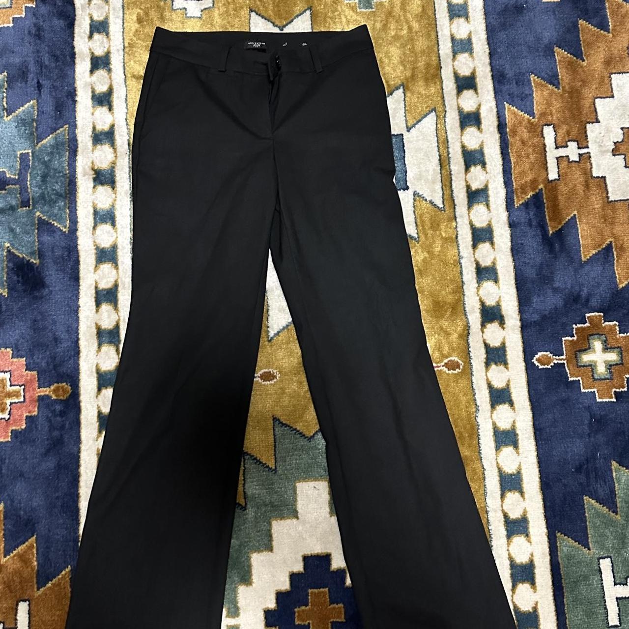 Ann Taylor slack trousers Black/Dark Grey Petite... - Depop
