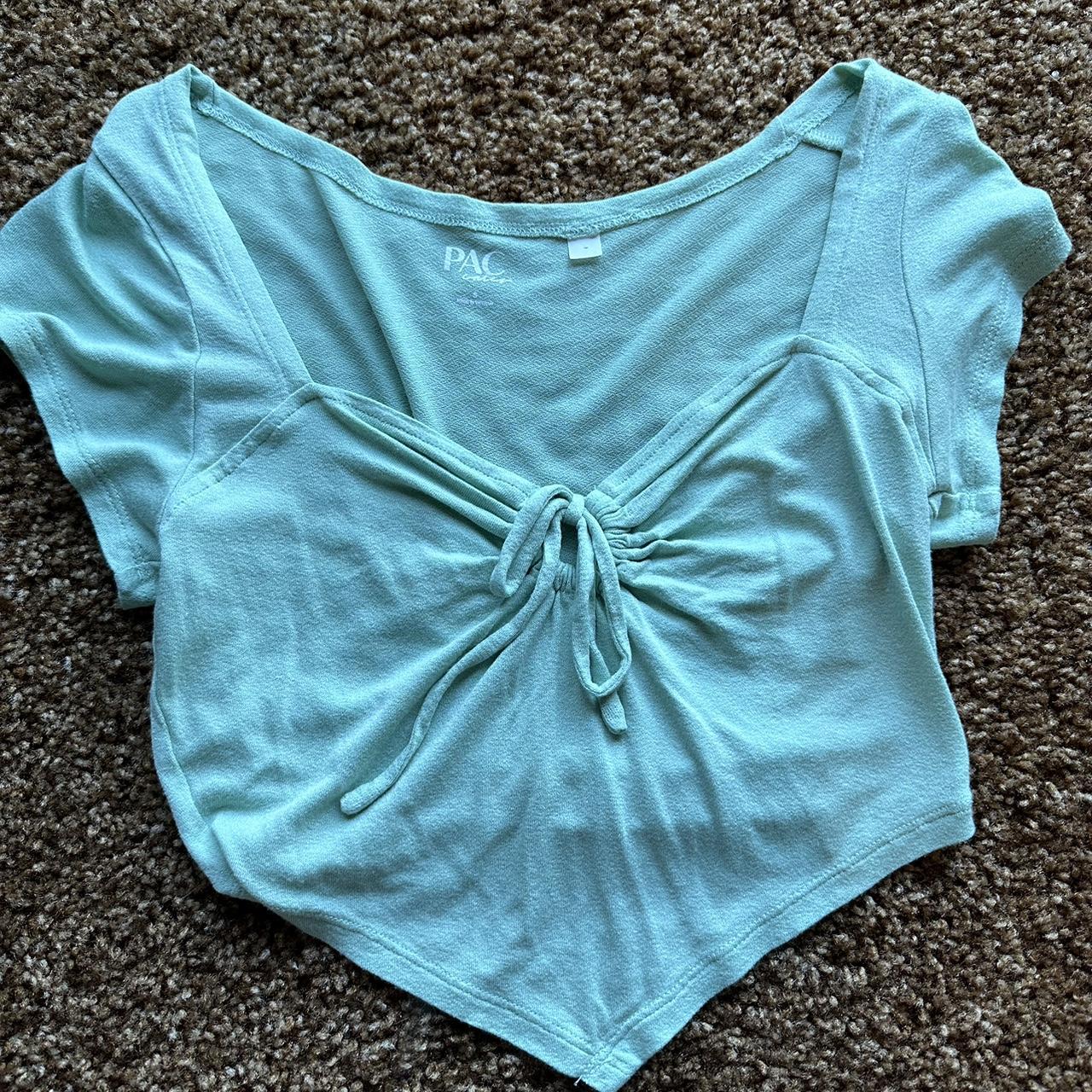 Cute pacsun crop top mint green color size... - Depop