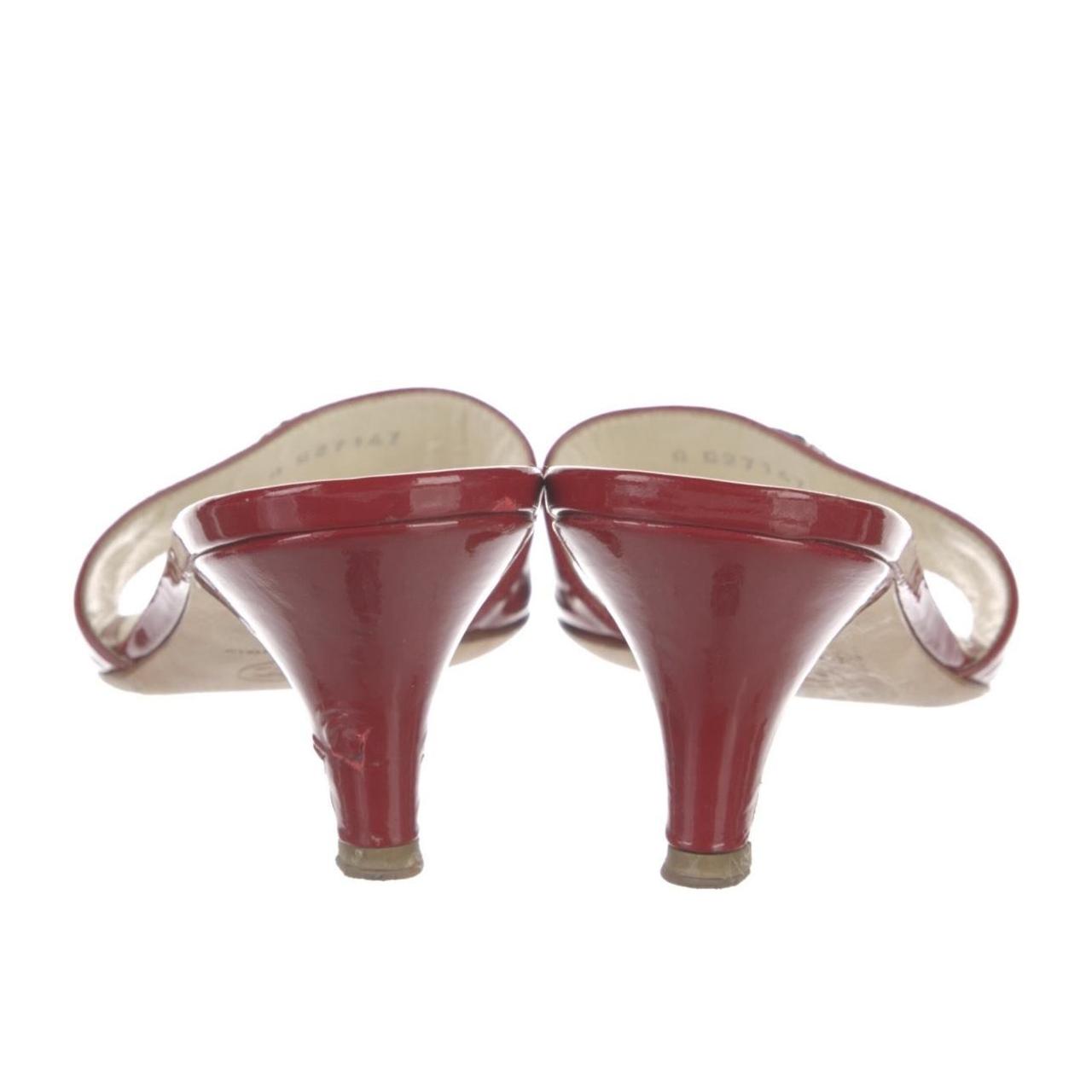 Chanel patent leather Red CC logo Studded accents... - Depop