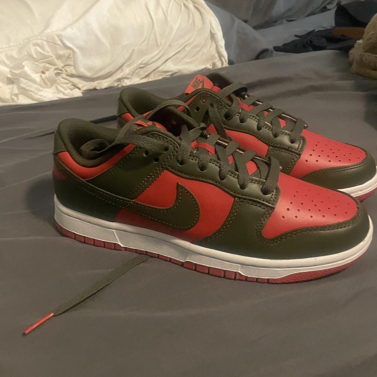 Freddy Kruger dunks (red and green) 7 1/2 in boys,... - Depop