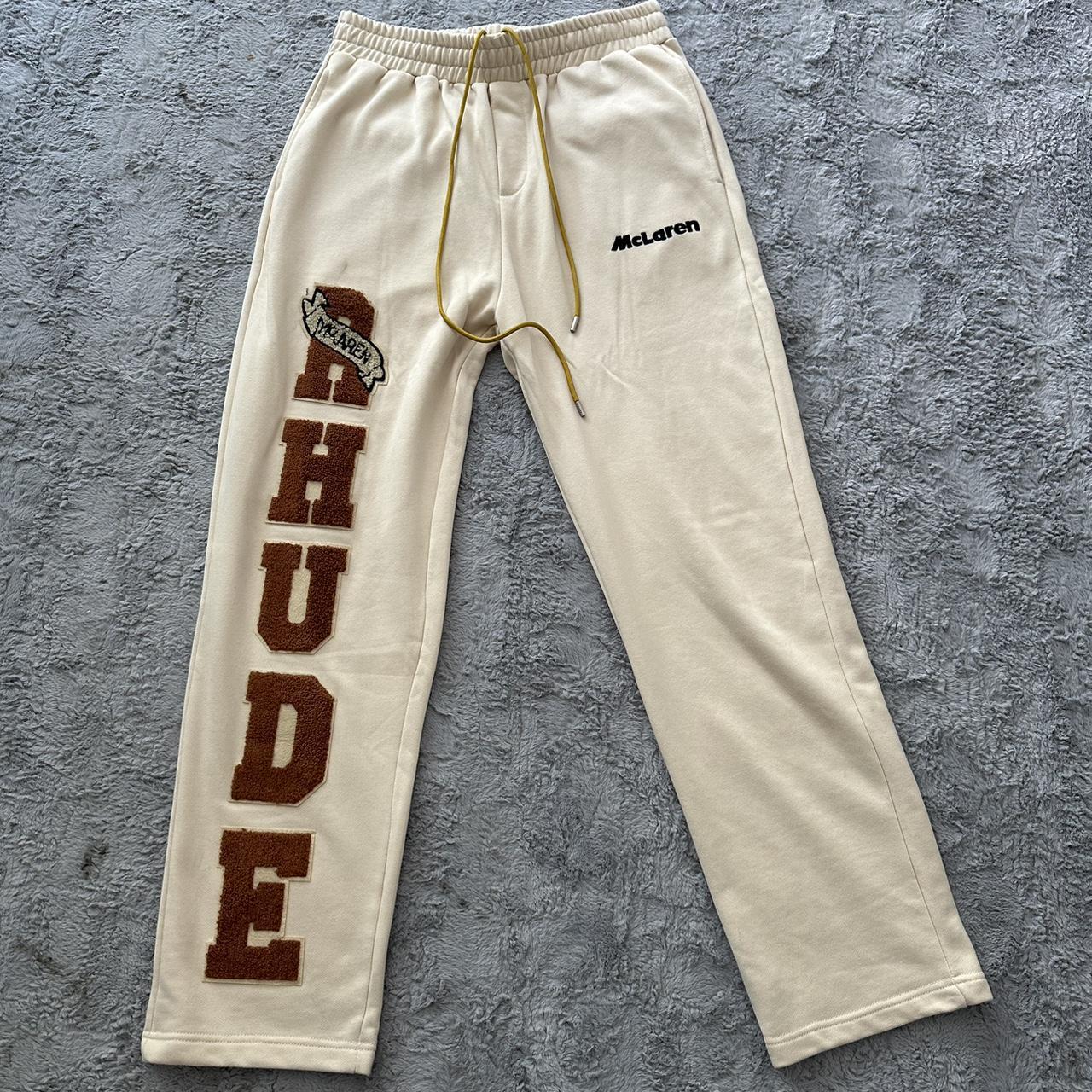 Rhude McLaren Stitched Sweatpants Open Leg - Depop