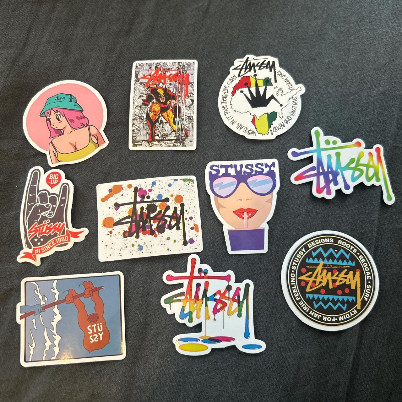 Stüssy sticker set - 10 pieces, featuring different... - Depop