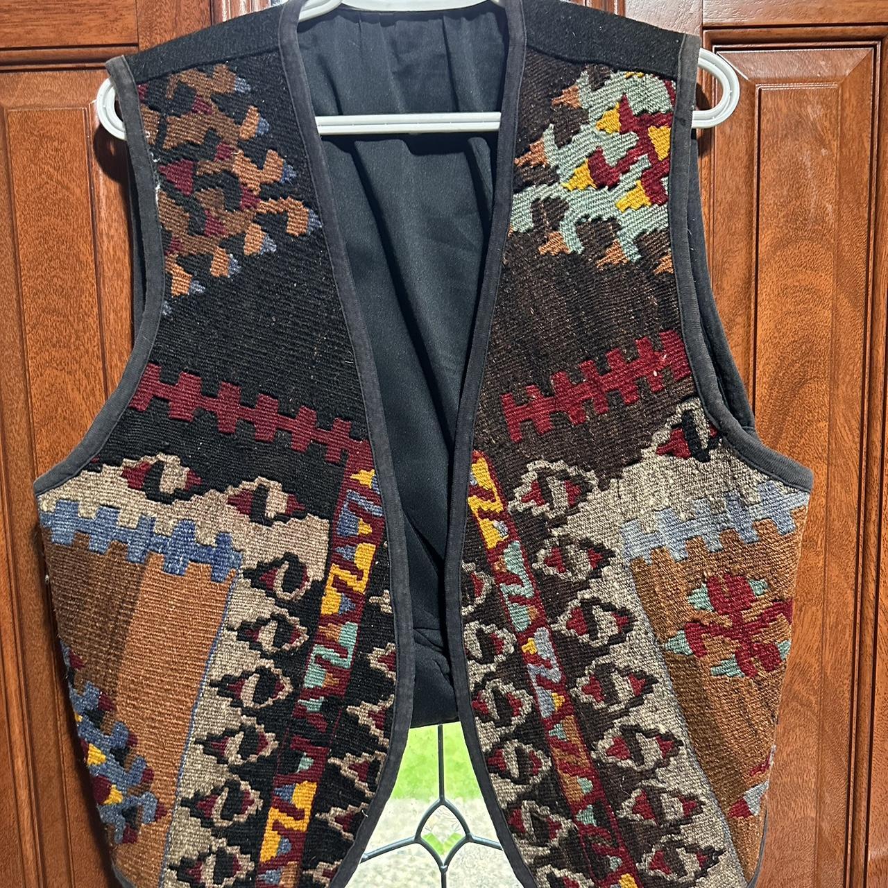 Vintage 90s southwestern Aztec vest See pit to pit... - Depop