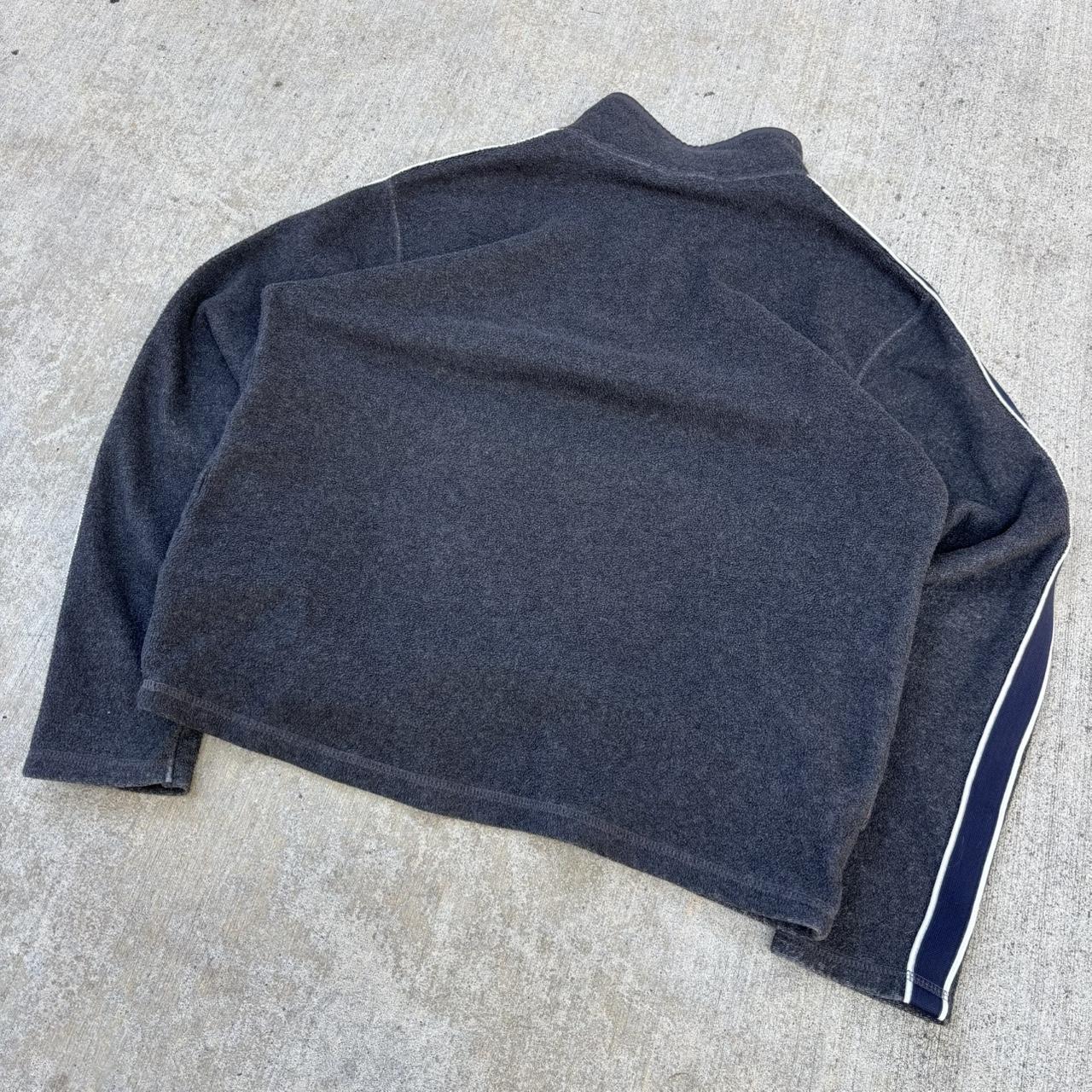 00s acubi old navy grey and blue striped fleece... | Depop