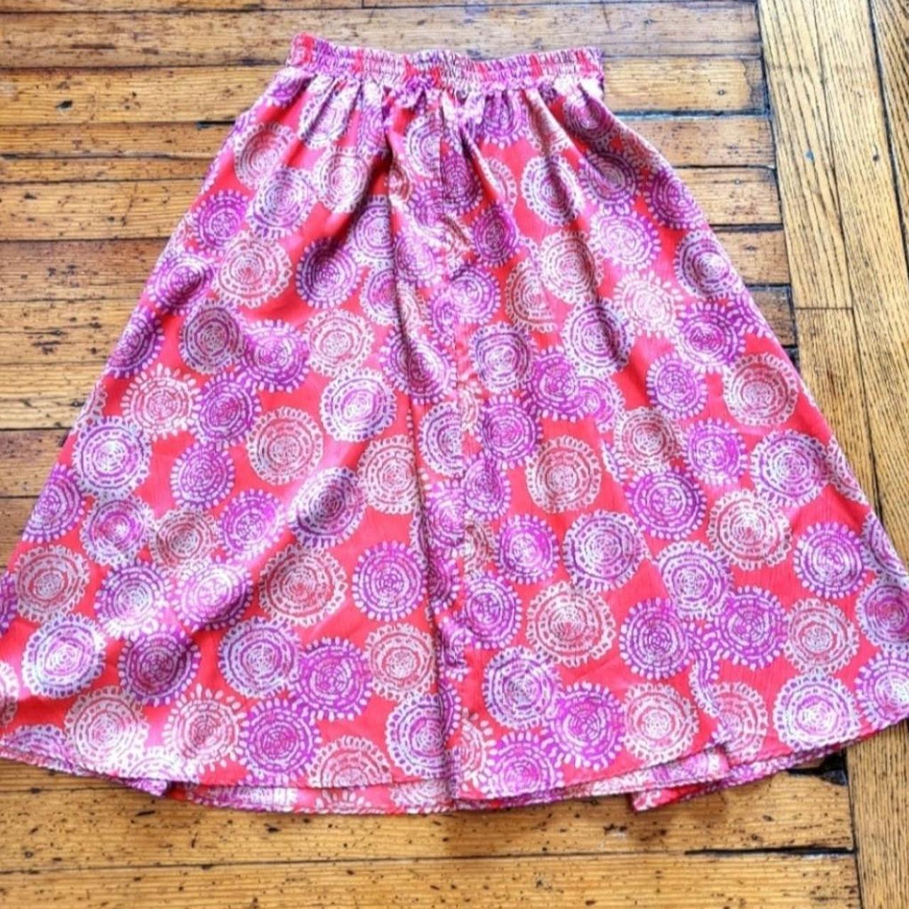 Leslie Fay Options Red, & Purple Geometric Print... - Depop