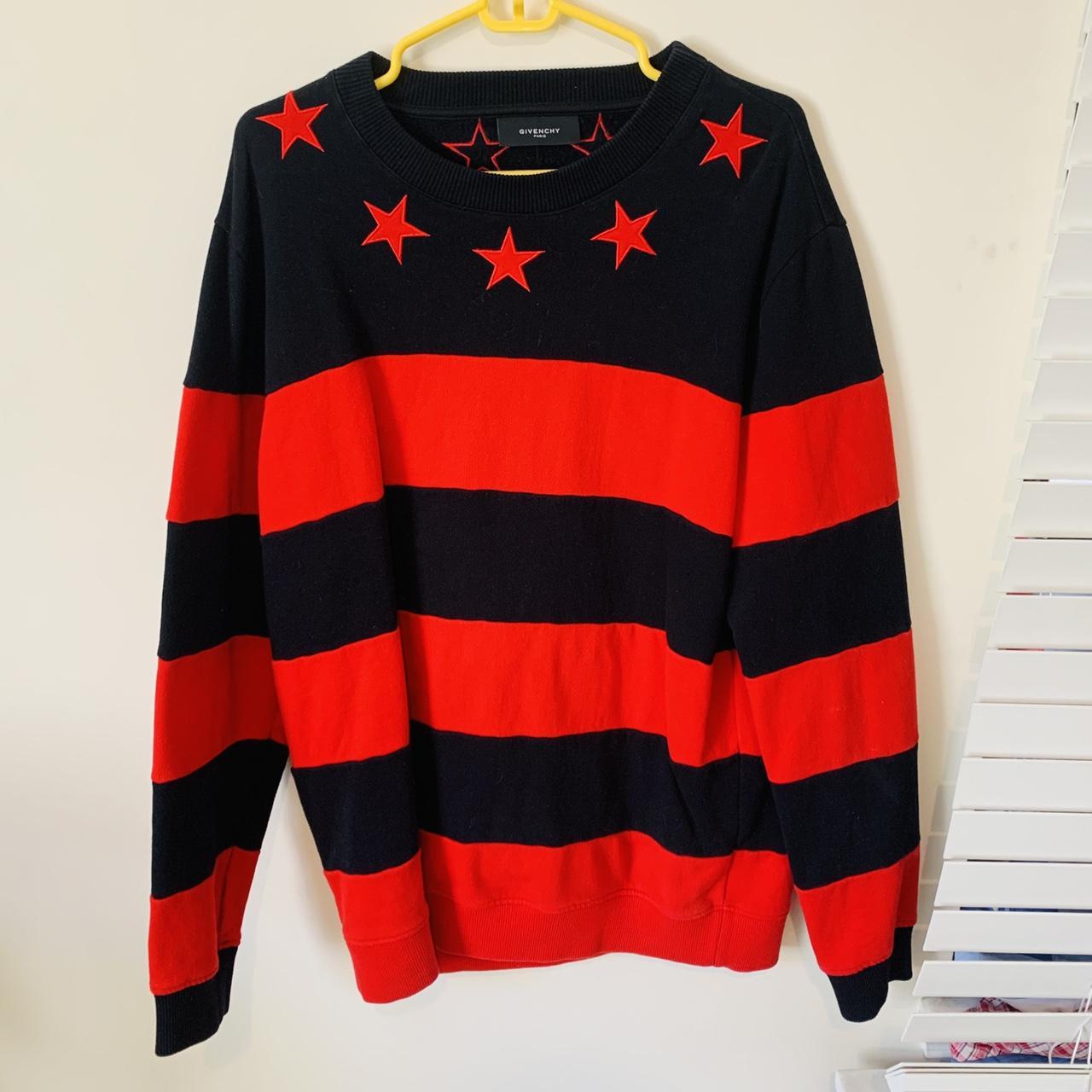 Givenchy Crewneck stars and stripes sweater in black... - Depop