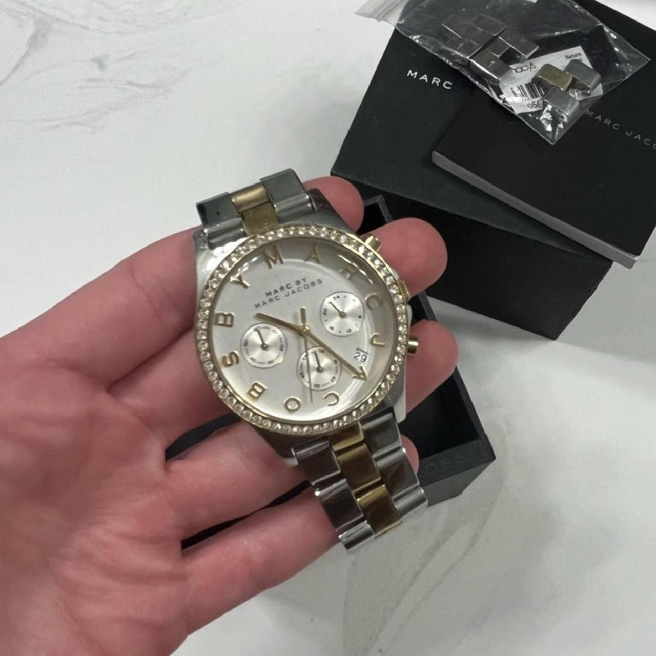 womens marc jacobs watch two tone silver & gold... - Depop