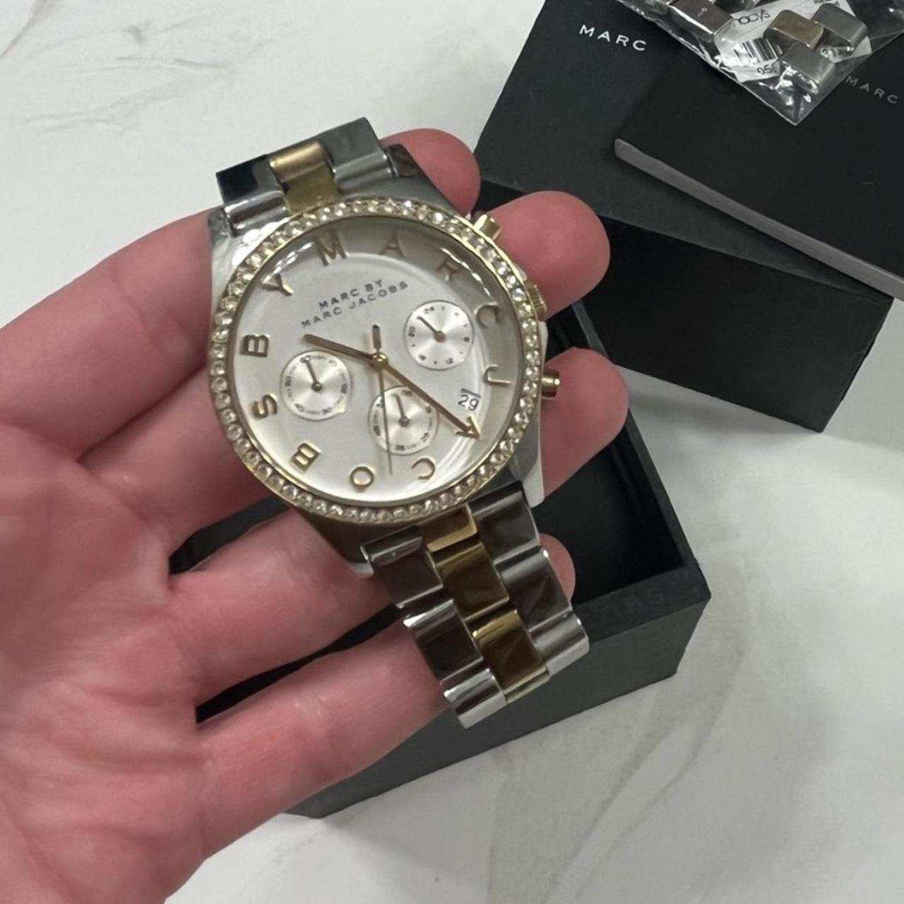 womens marc jacobs watch two tone silver & gold... - Depop