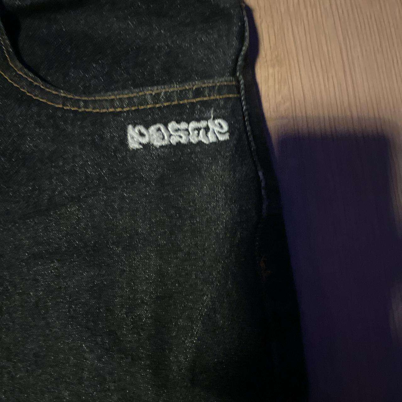 Black skunked poser jorts - Depop