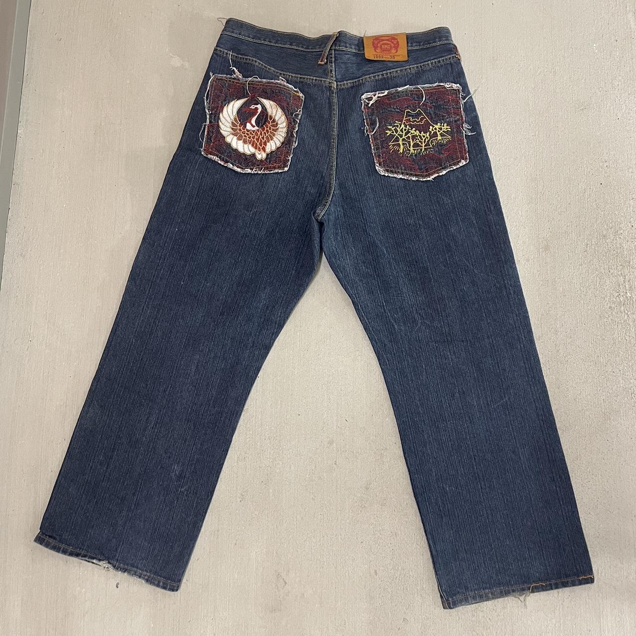 RMC Vintage Red Monkey Jeans size 38 red and yellow... | Depop