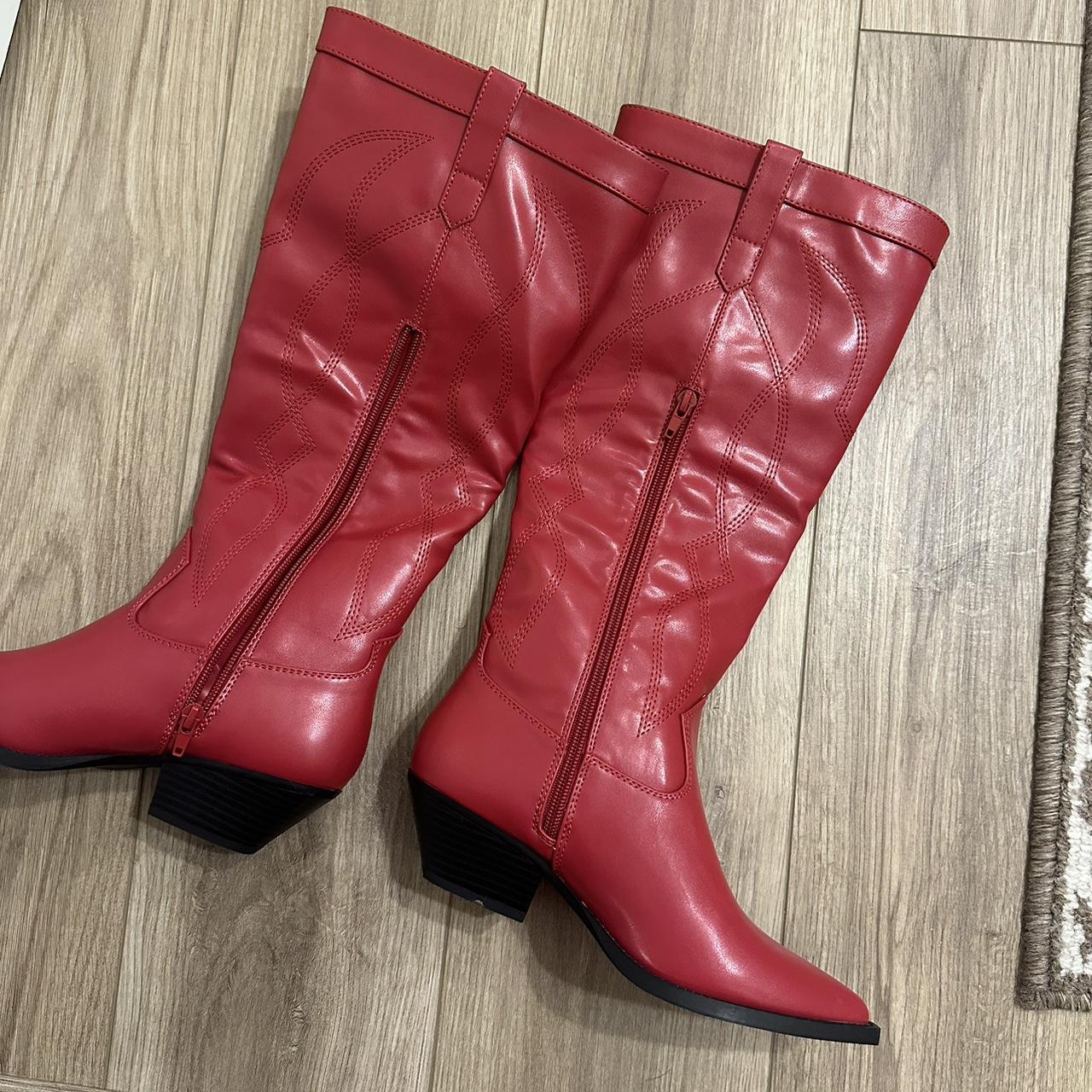 Red Cowboy Boots/ Western boots -Size 7 -Worn... - Depop