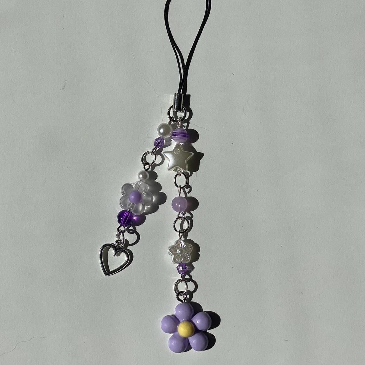 Purple Flower Phone Charm/ Keychain zinc alloy,... - Depop