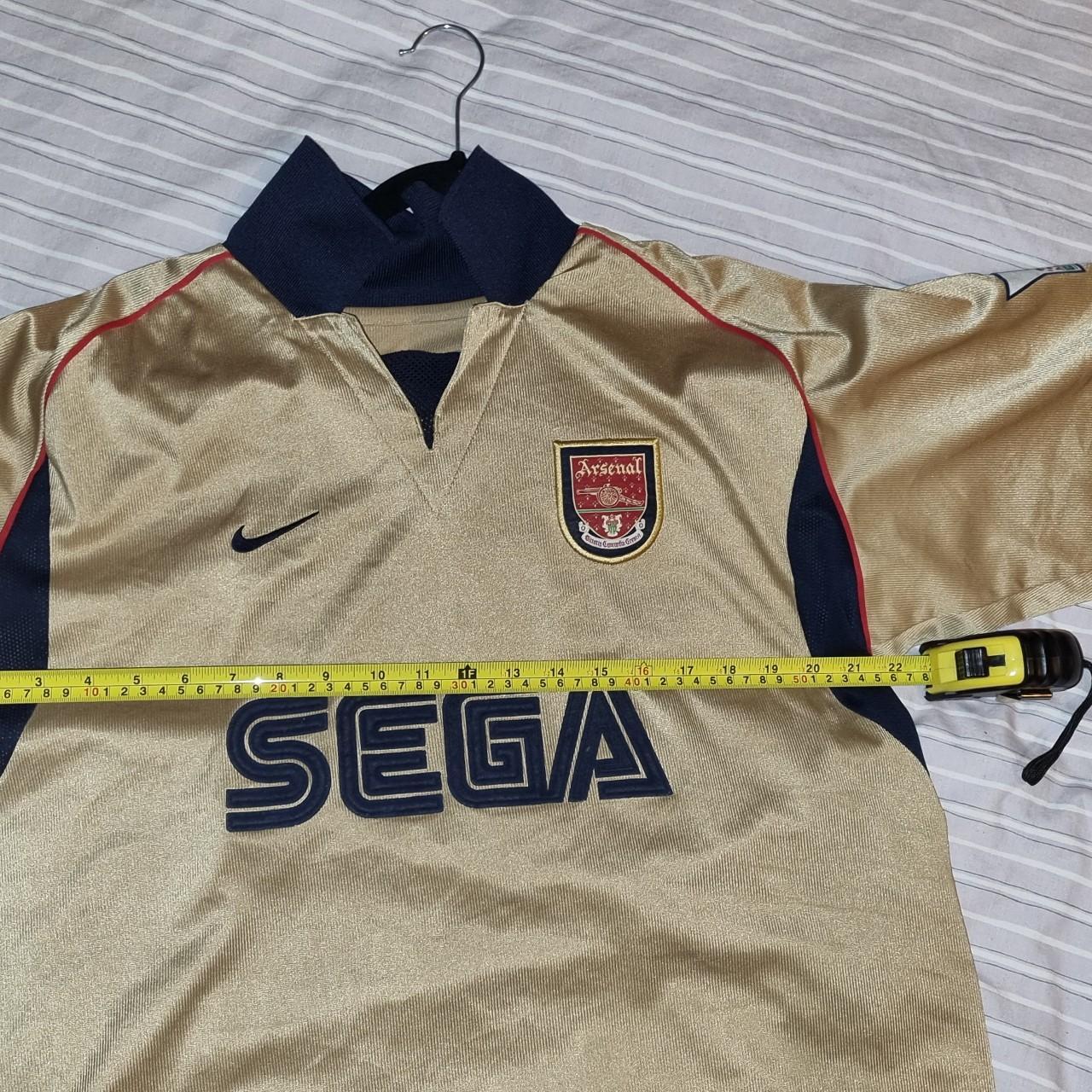 Arsenal 2001 gold Sega shirt with Henry 14 and... - Depop