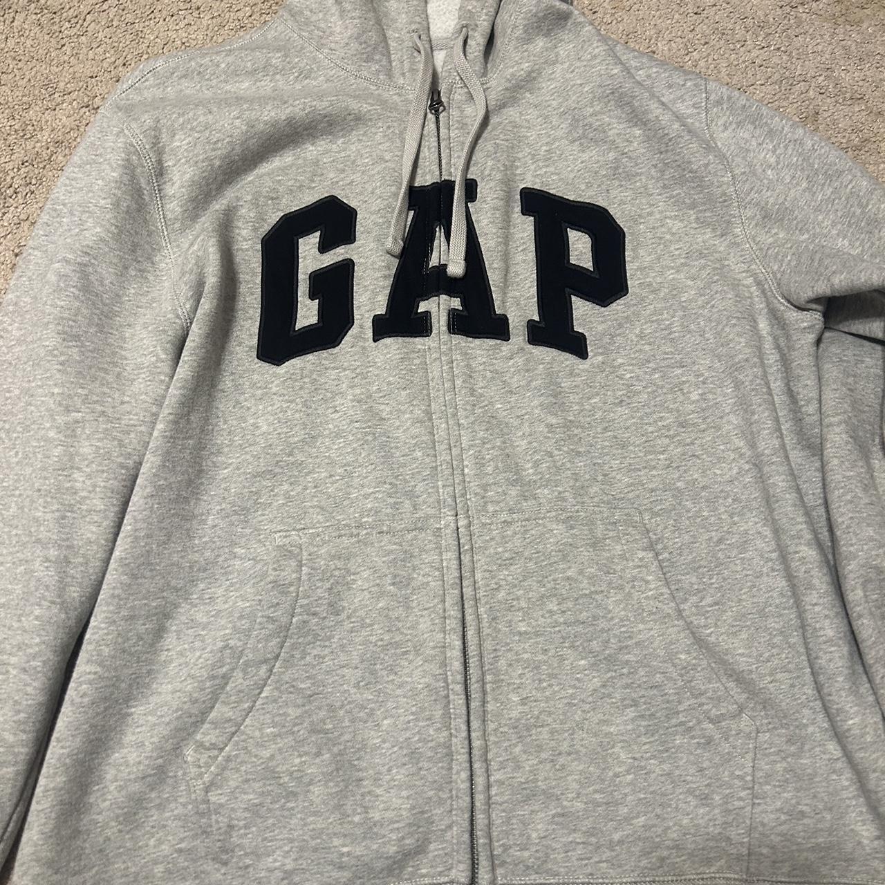 GAP grey zip up hoodie - Depop