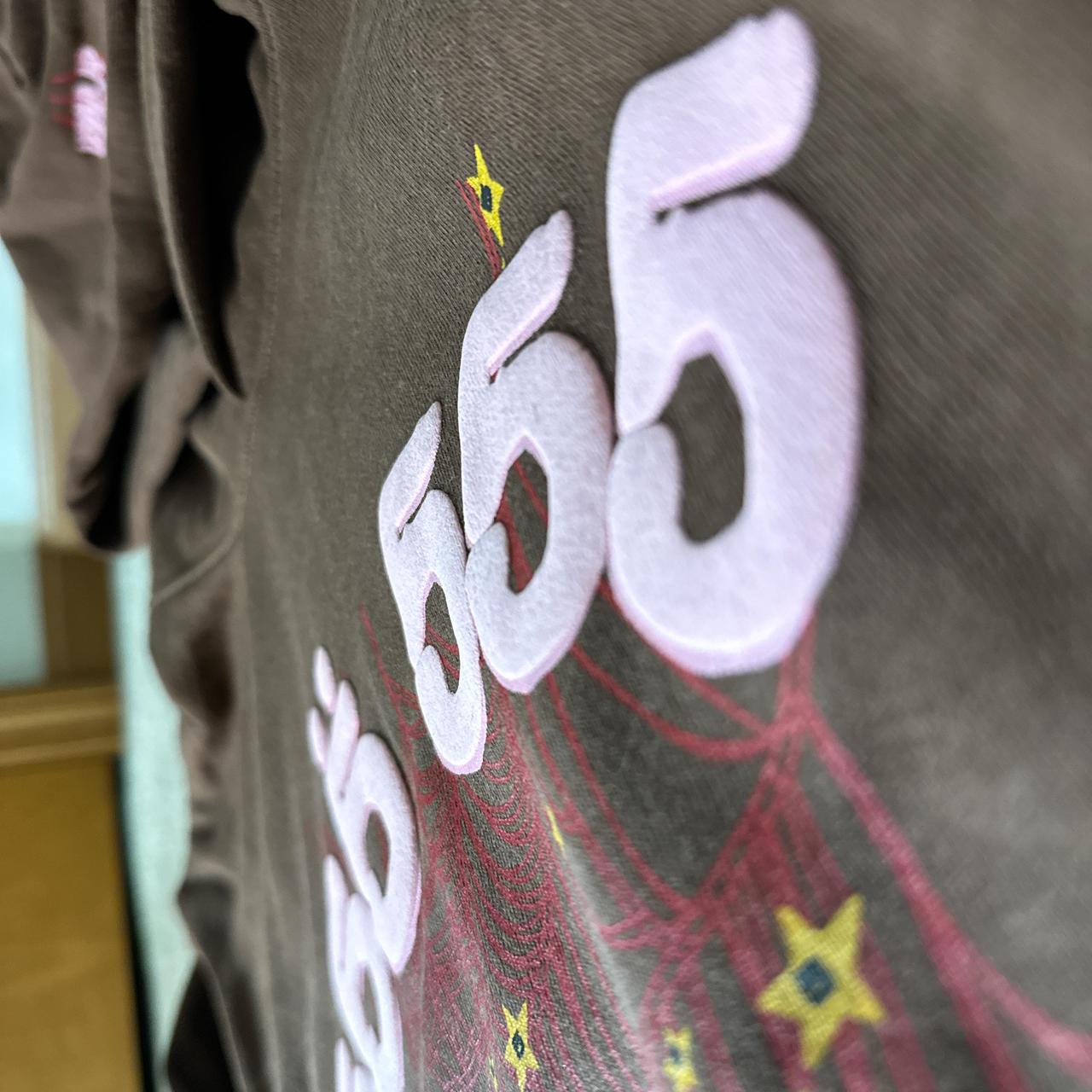 Sp5der Angel Number Hoodie Brown “555 555” new with... - Depop