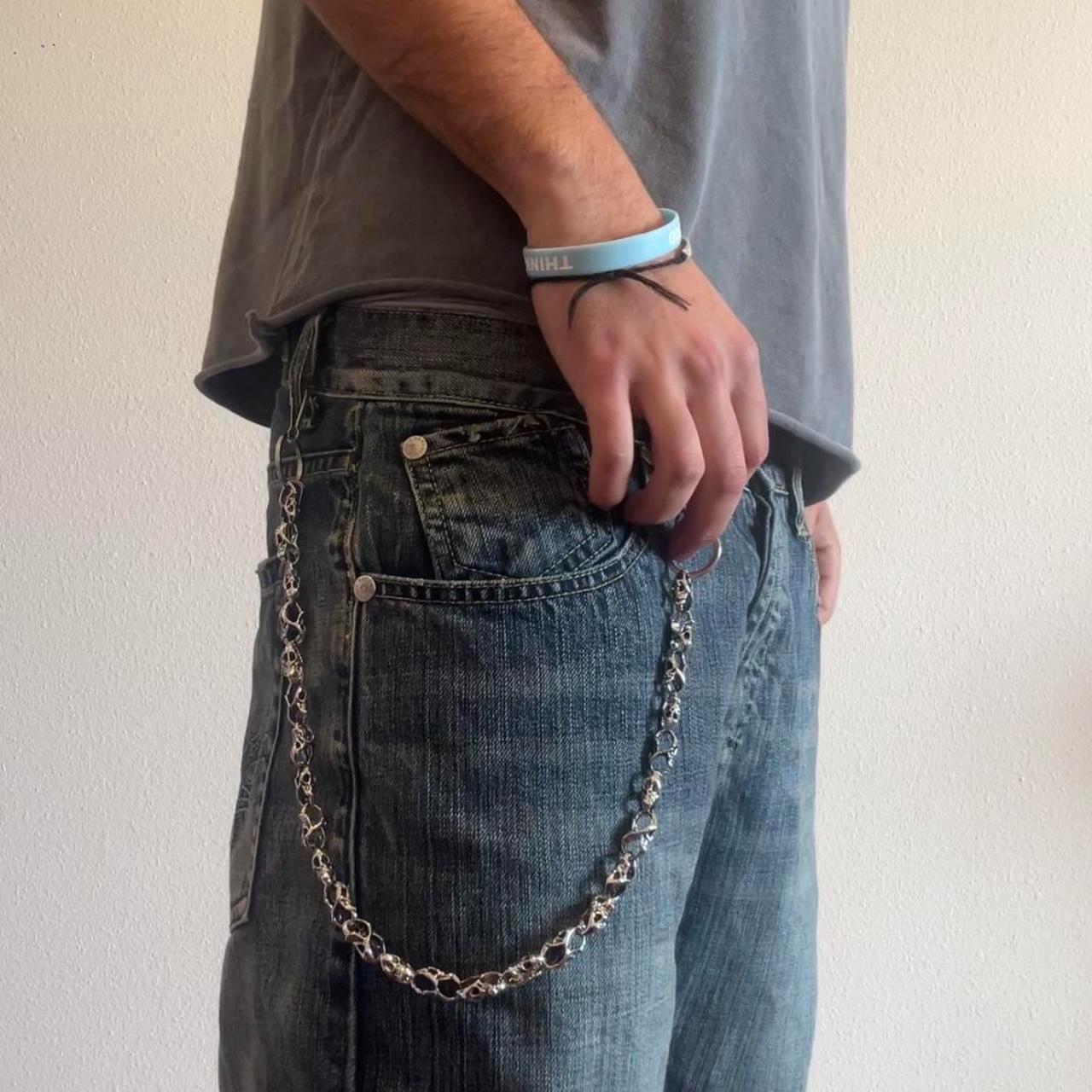 y2k 2000s style punk multi skull grunge wallet... - Depop