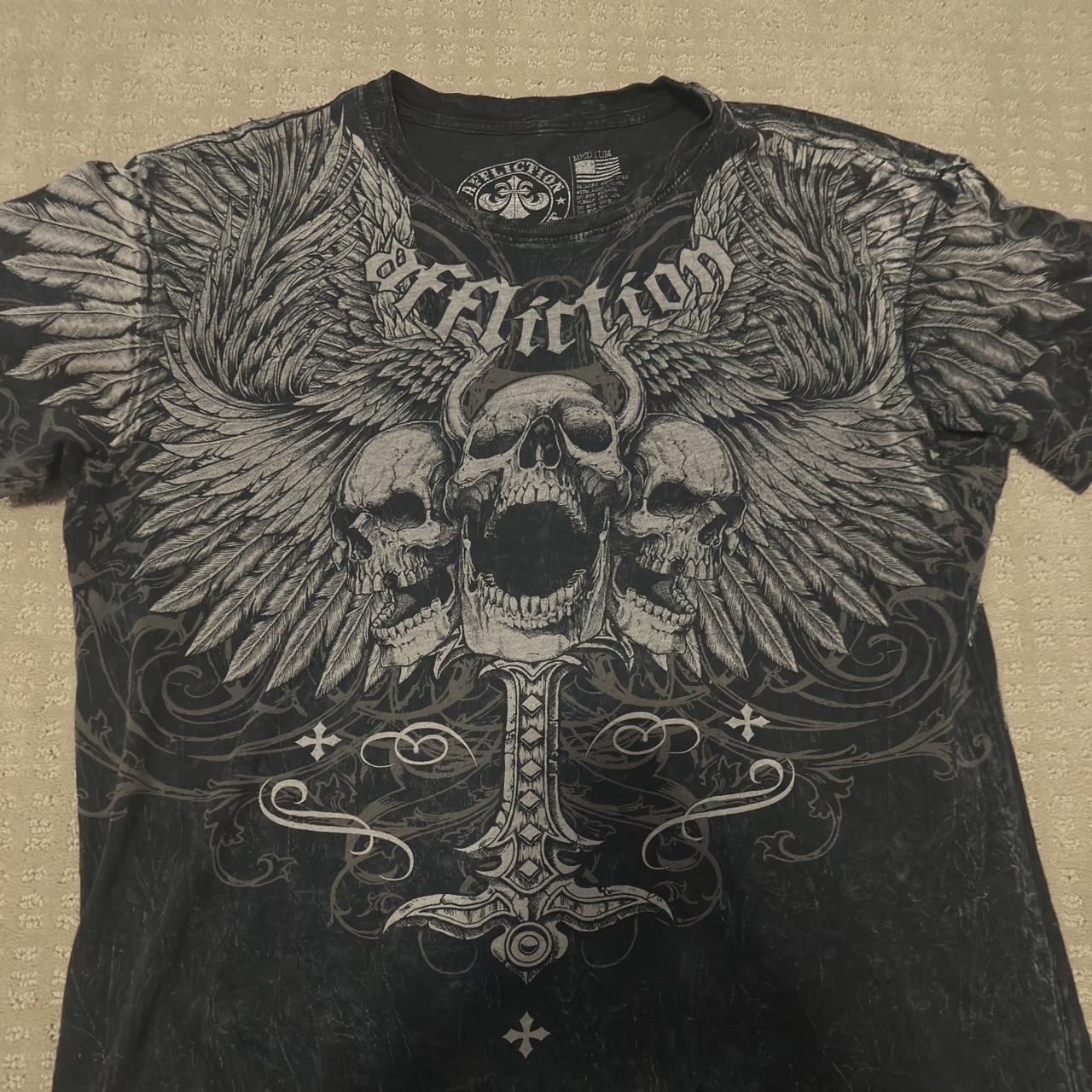 Holy grail angel wings affliction shirt, it’s a... - Depop