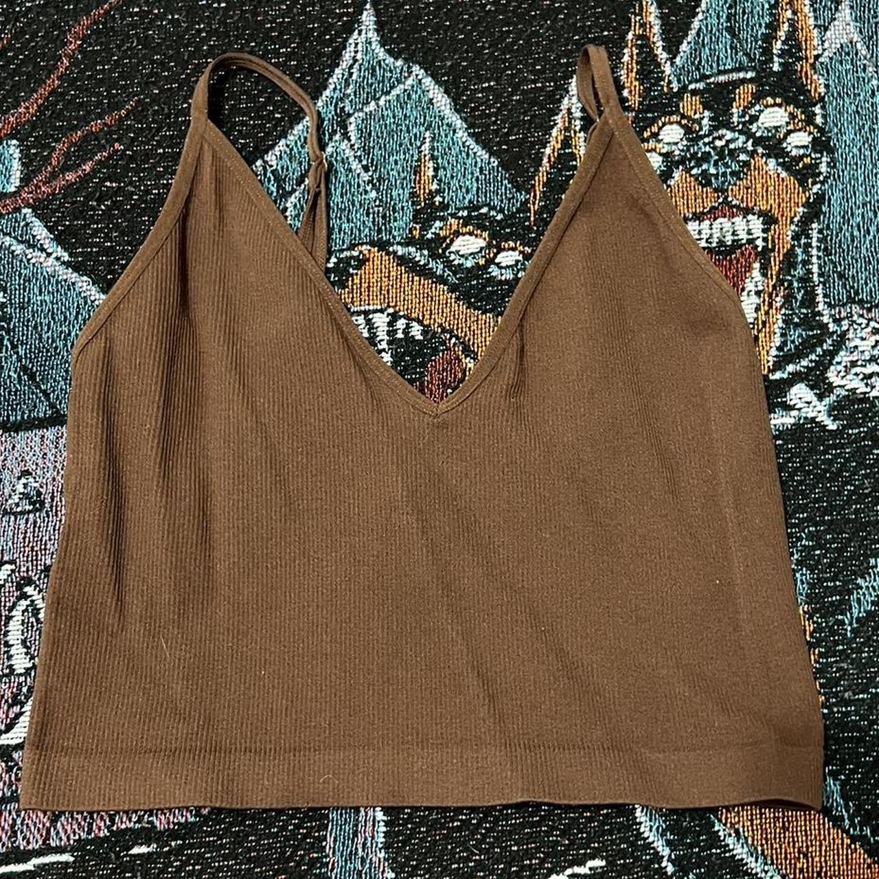 Brown cami crop top - Depop