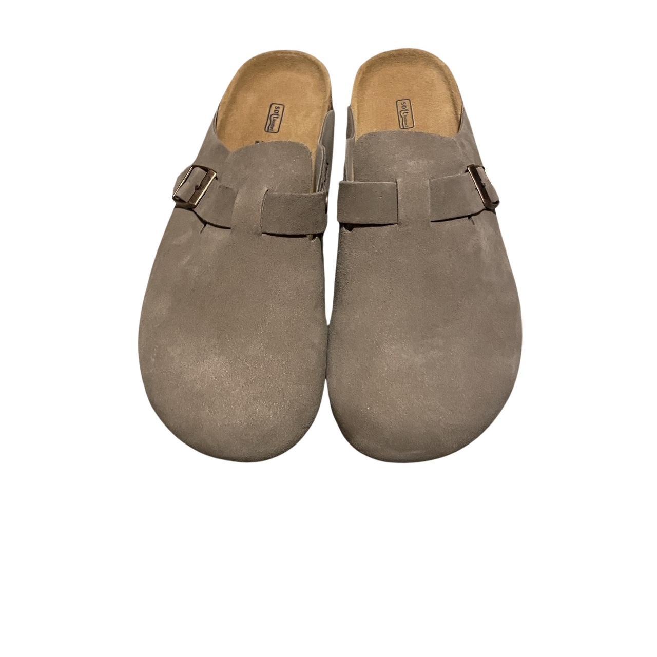 grey birkenstock clogs **FITS LIKE SIZE 10** - Depop