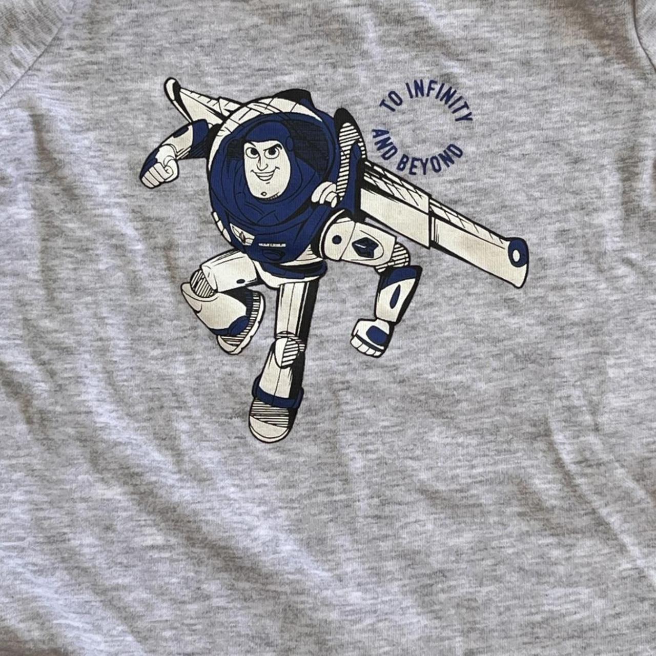 COTTON ON- DISNEY- BUZZ LIGHTYEAR- Long Sleeve Grey... | Depop