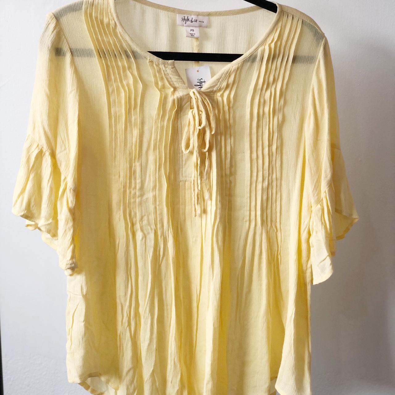 Light Yellow Top from Style & Co Condition: Good,... - Depop