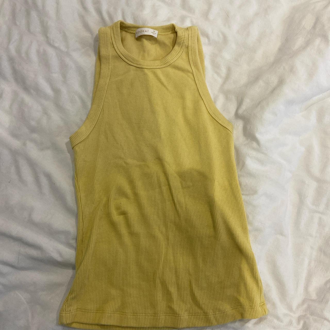 Kookai Yellow ribbed tank top Size 38 Love this top... | Depop