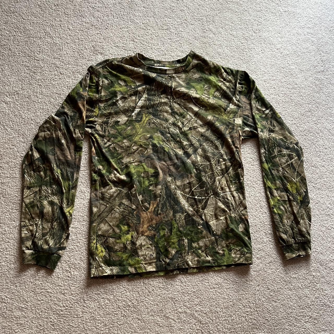 Vintage Camo long sleeve shirt fits more like a M,... - Depop