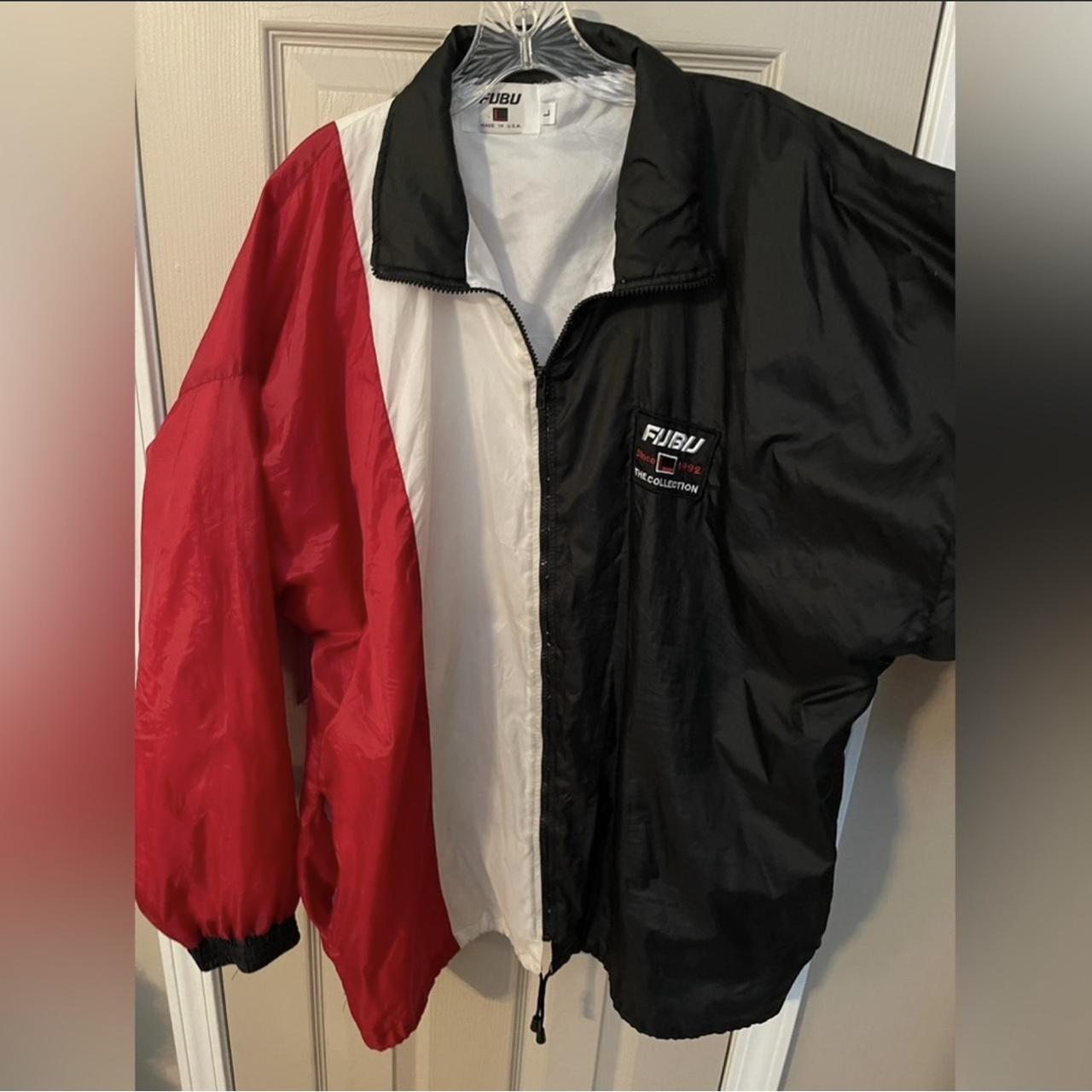 FUBU Men's Black and Red Jacket | Depop