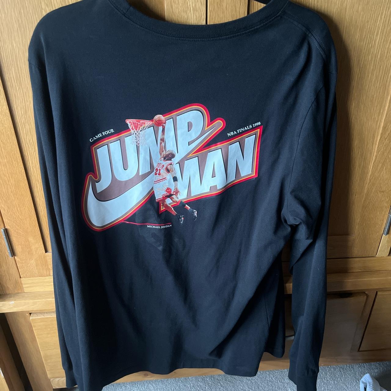 Jordan AIR long sleeve shirt with graphic on back - Depop