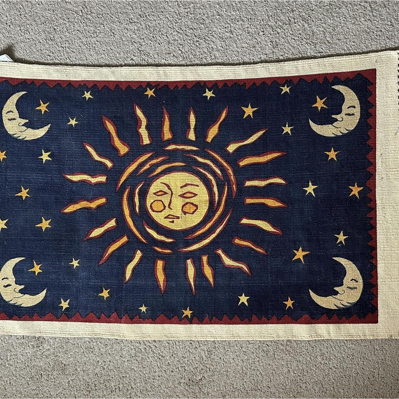 Vintage 70s celestial rug used as wall decor! good... - Depop