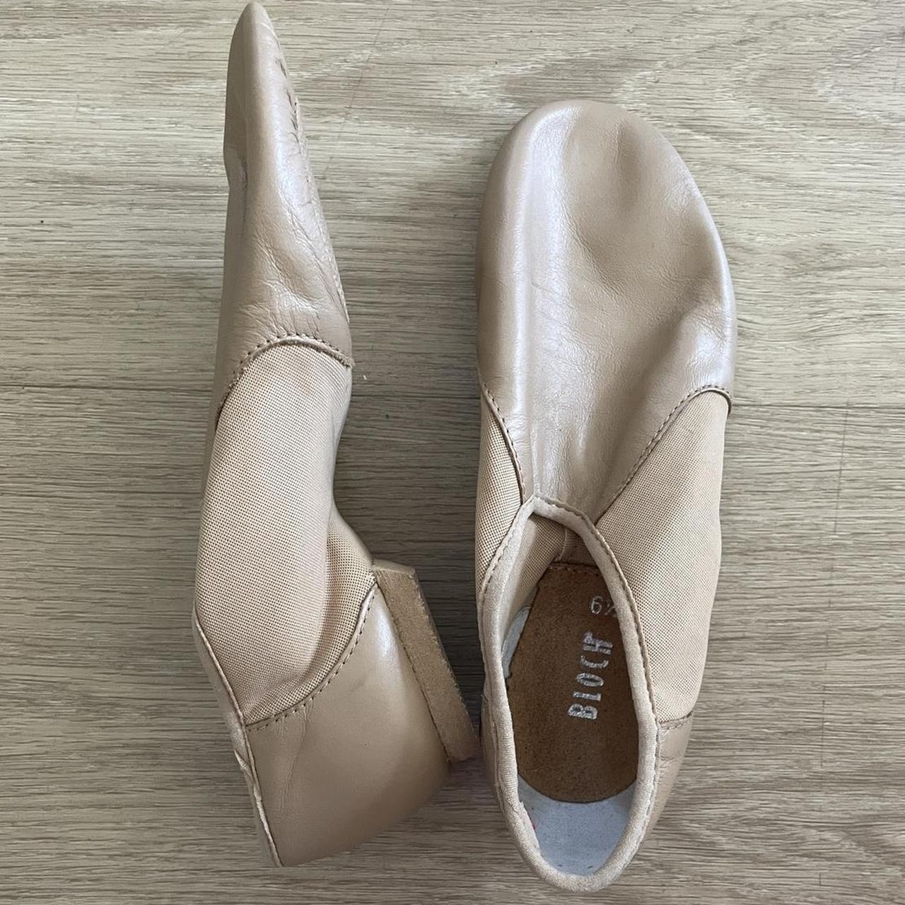 NWOT Bloch Tan Leather Elastic Insert Dance Jazz... - Depop