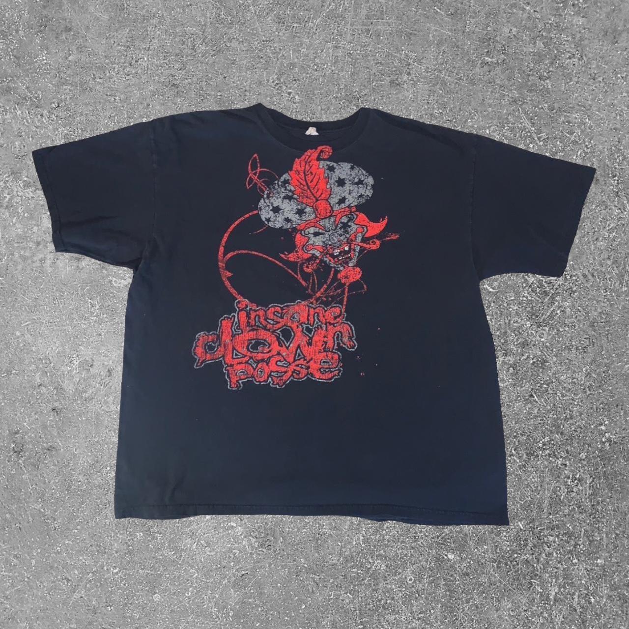 2000s red and black insane clown posse icp shirt... - Depop