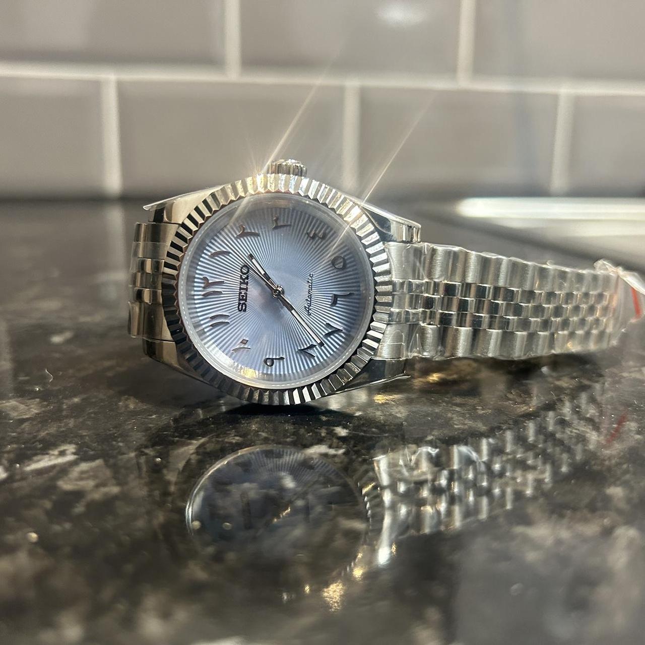 Seiko mod blue Arabic dial 40mm Same day dispatch... - Depop