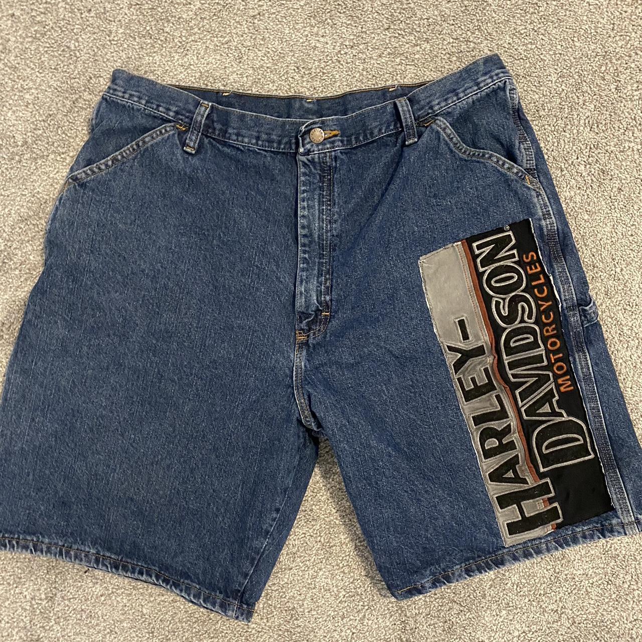 Custom Harley Davidson jorts - Depop