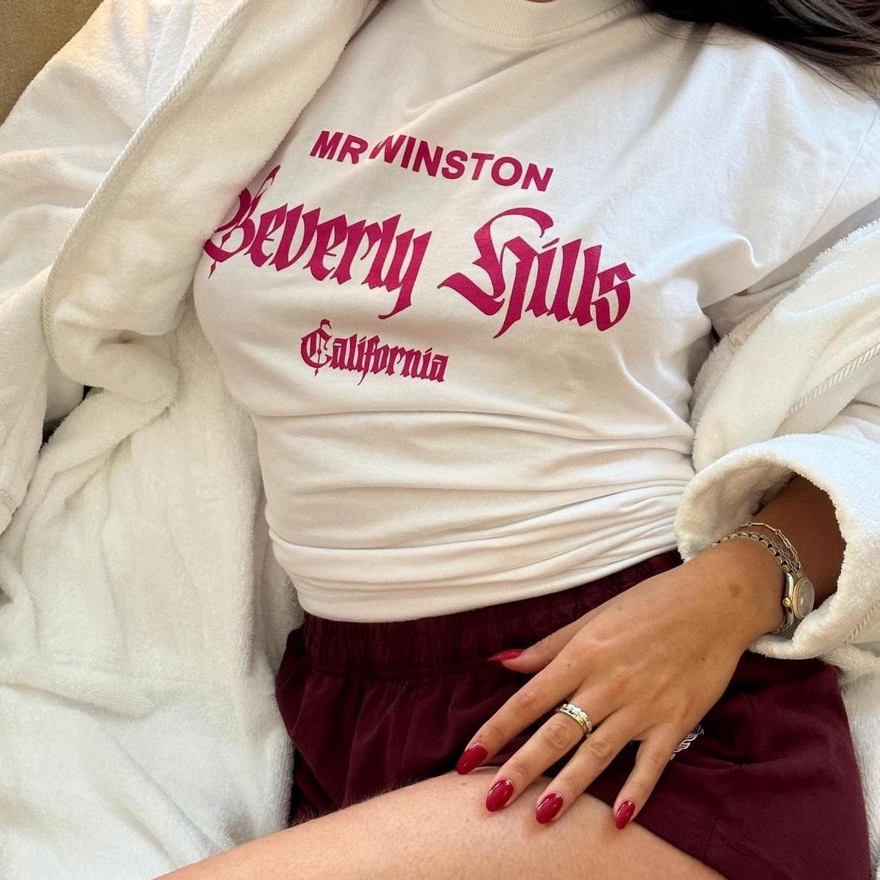 mr winston beverly hills tee size s oversized fit - Depop