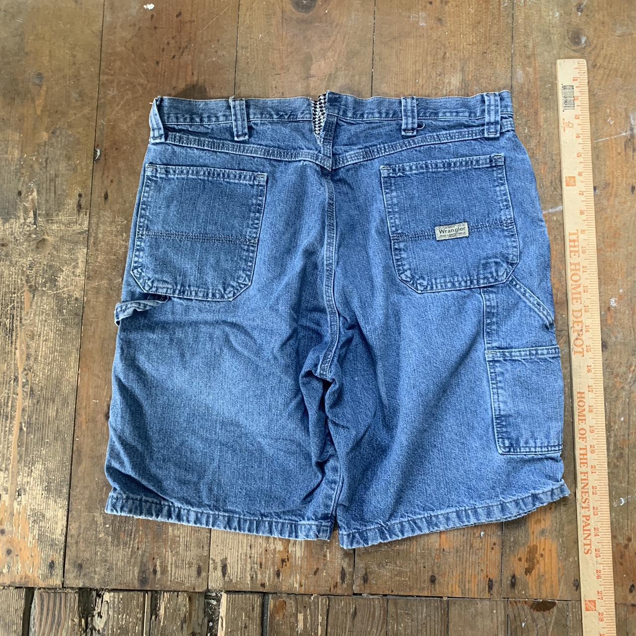 Vintage 90s Faded Baggy Carpenter jorts blue size 34 - Depop