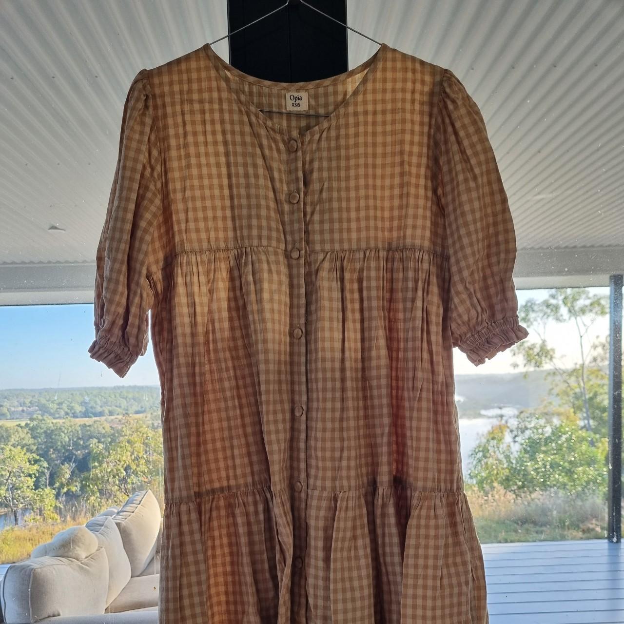 Opia Babydoll Mini Dress in Gingham 🍁 Size... - Depop