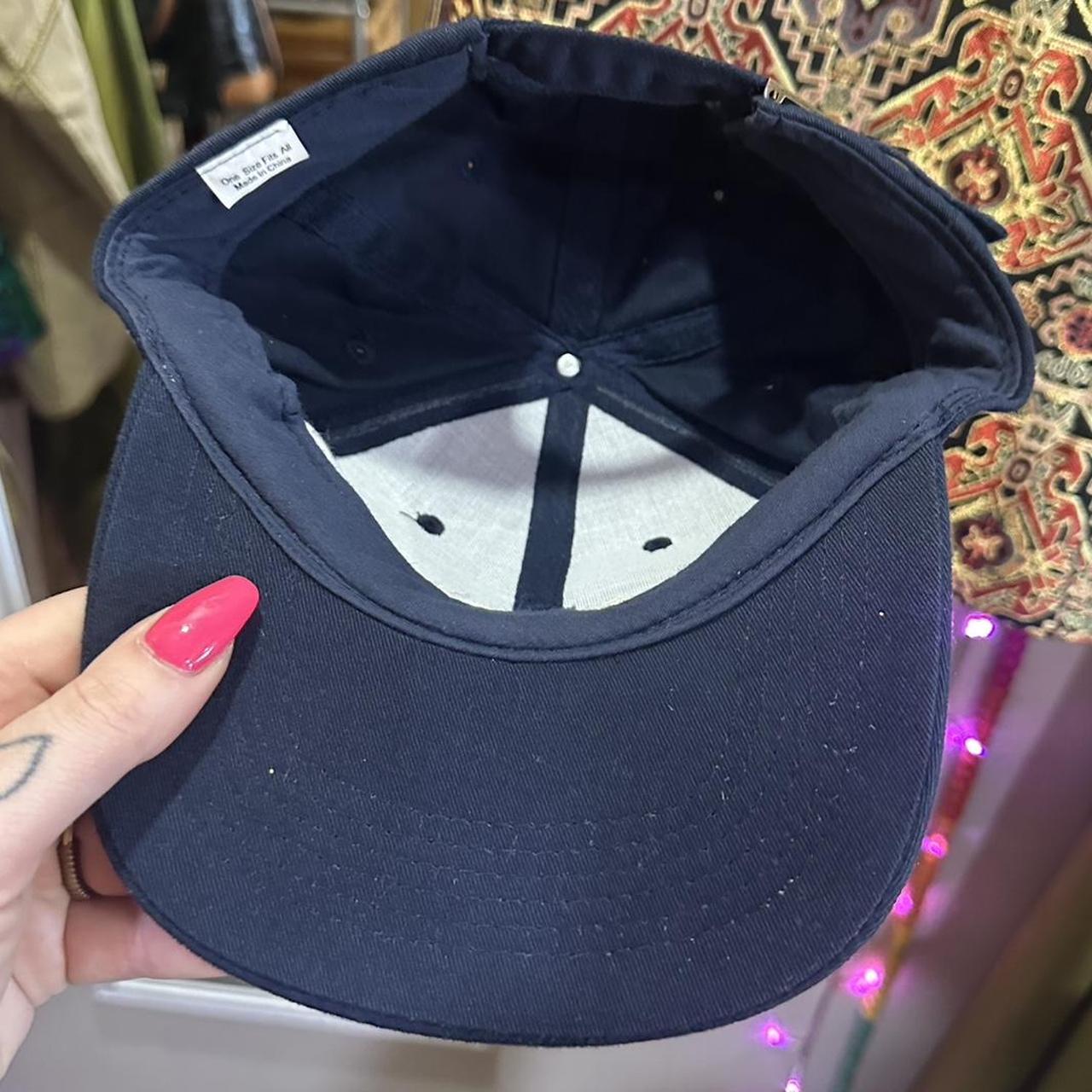 Vintage Navy Blue Dad Cap Vintage navy and white... | Depop