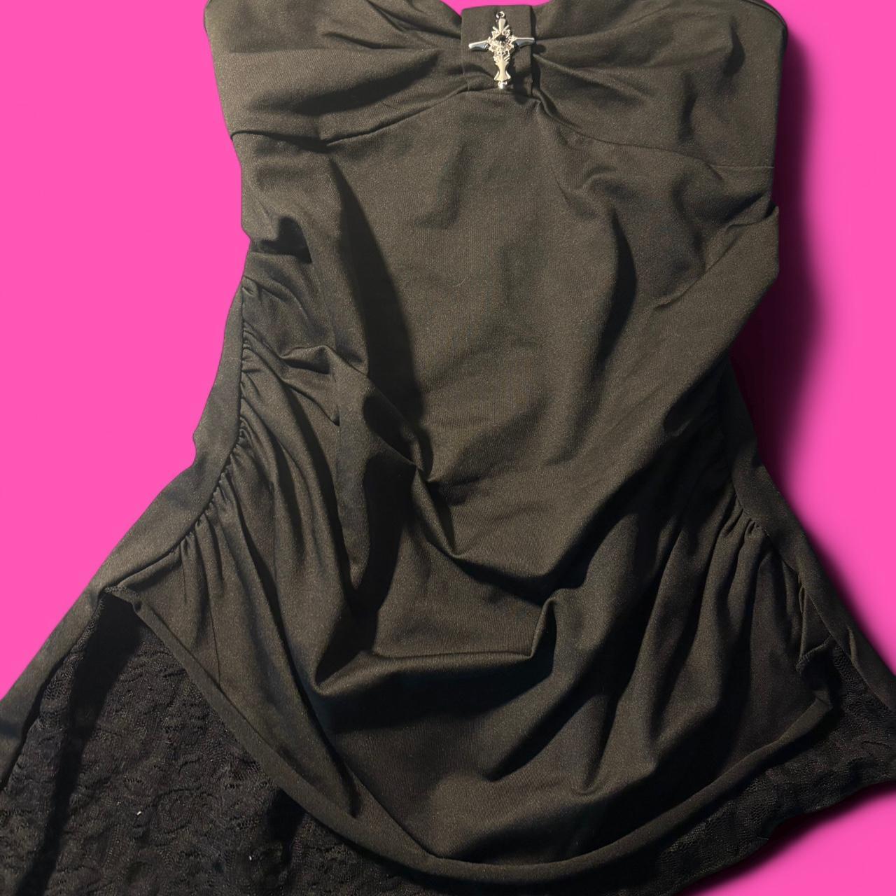 Black long halter top with a whimsical touch,... | Depop