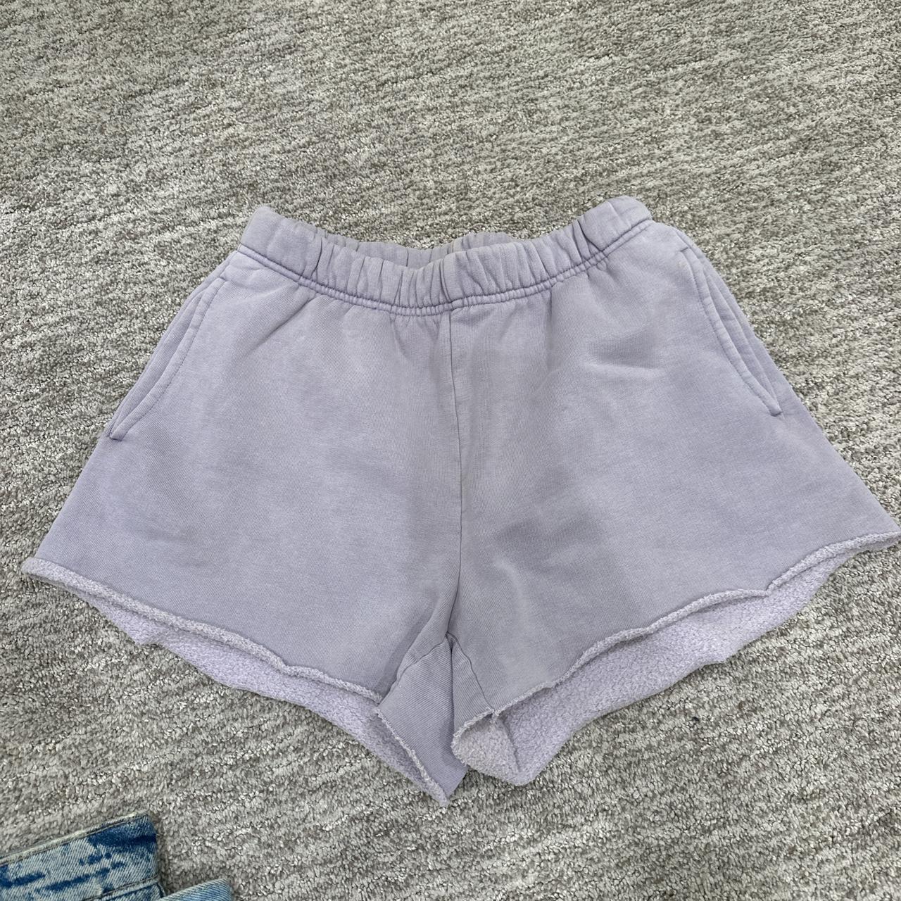 purple aritzia shorts - never worn - lavender - size... - Depop
