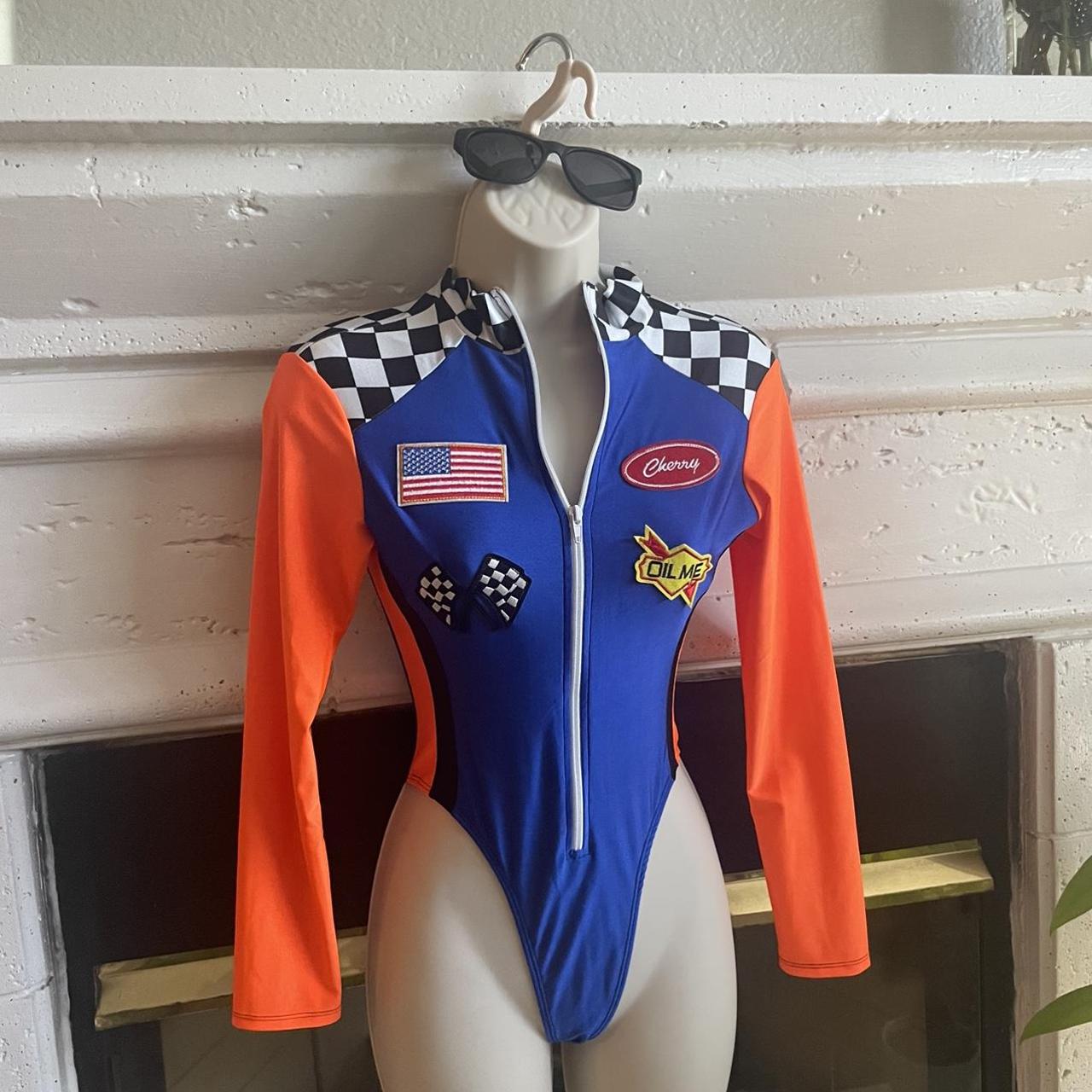 Hot Sponsor Racer Girl Costume With Free Sunglasses... - Depop