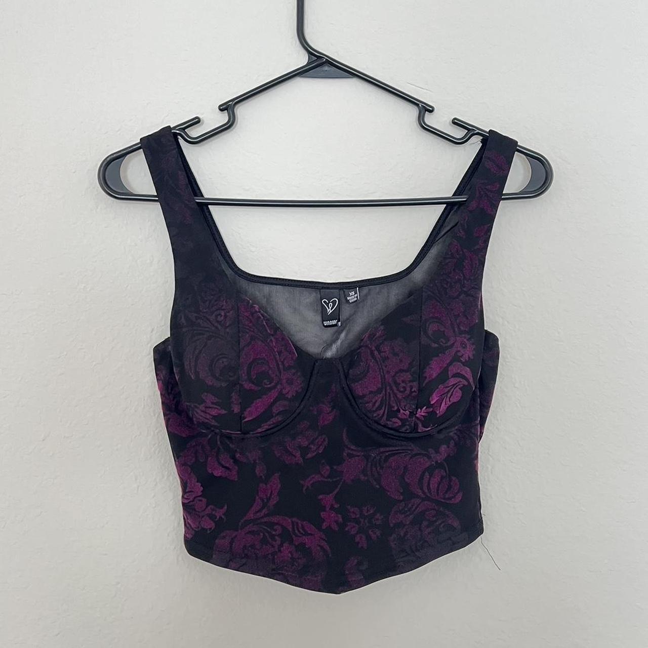 super sexy going out top with purple velvet... - Depop