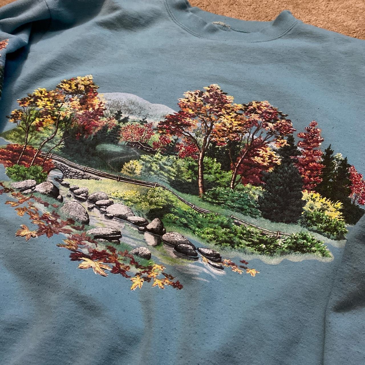 Vintage Bob Ross style sweater Measurements In... - Depop