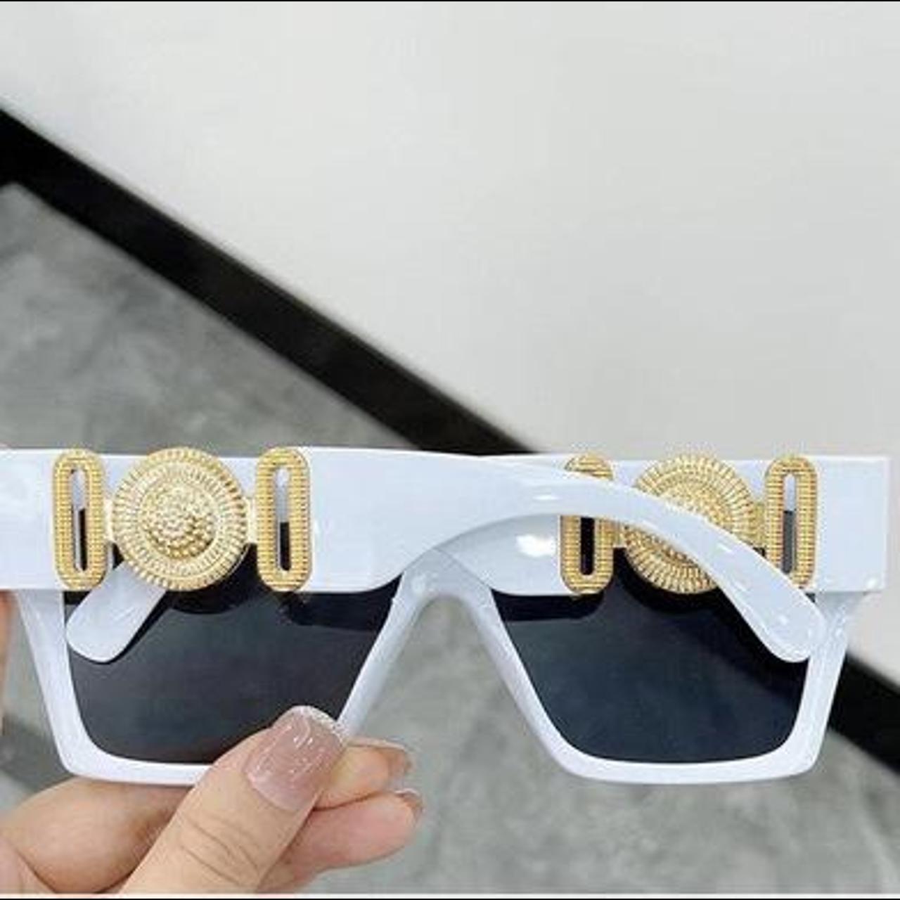 Square Sun Oversize Frame Vintage Fashion Sunglasses... | Depop