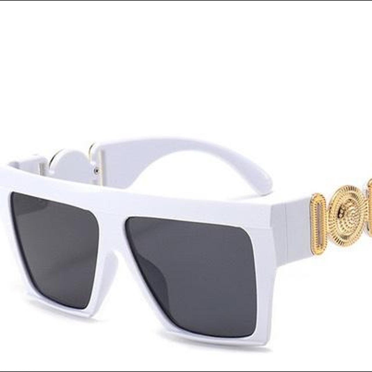 Square Sun Oversize Frame Vintage Fashion Sunglasses... | Depop